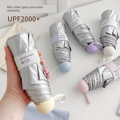 日本STELU糖果色便携银胶晴雨伞两用女小巧迷你折叠防晒遮阳伞