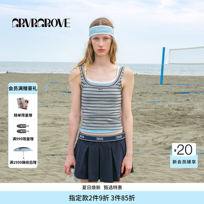 GROVE官方旗舰店夏日款条纹针织背心内搭外穿打底GM5SL03M