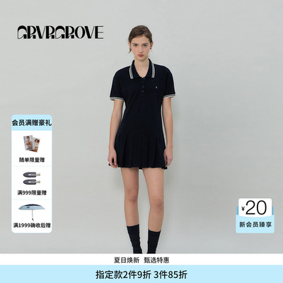 GROVE官方旗舰店SS春夏款女士polo领针织连衣裙GS5OP04M