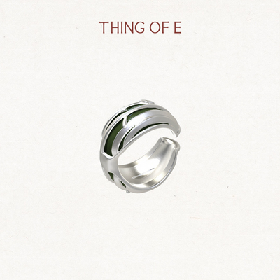 THING OF E【君】系列本色竹-竹纹手工珐琅戒指 开口戒气质新潮