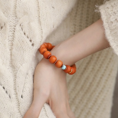 蜜蜡老型珠元宝环隔珠弹力手串复古百搭民族风新中式高级感S12897