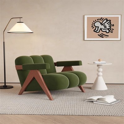 阳台单人沙发椅民宿网红洽谈桌椅组合奶油风休息区接待会客休闲椅