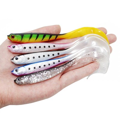 好货11.5cm 6.1g Soft Rubber Bait Fishing Lure Jig Wobbler So