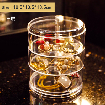 极速Transparent rotating jewelry box hairpin ornament headba