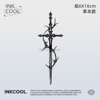 十字架纹身贴草本欧美防水花臂