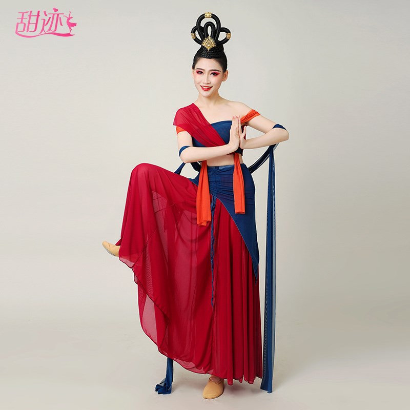 好货古典舞演出服敦煌舞蹈服飞天服飘逸练功服傣族舞蹈服装胡璇表
