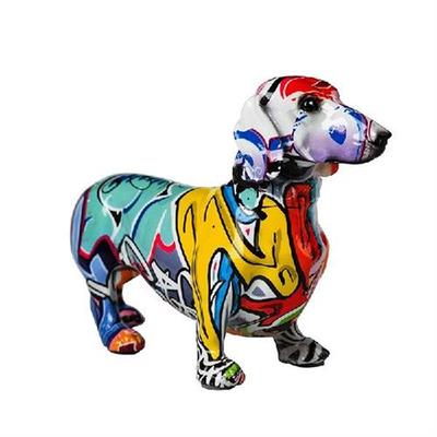 Dachshund Kreatif Dekorasi Anjing Rumah Modern Dicat