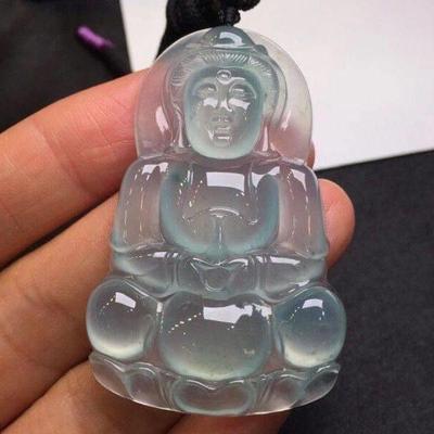 采购产品观音头吊坠，冰玉色，石英石，清水，菩萨吊坠，满绿玉佛