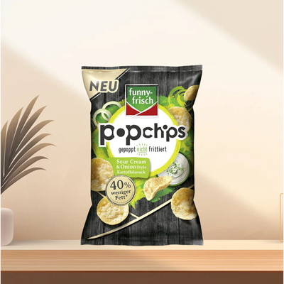 「满300包邮」德国发货funny frisch低脂膨膨薯片酸奶油洋葱味80g