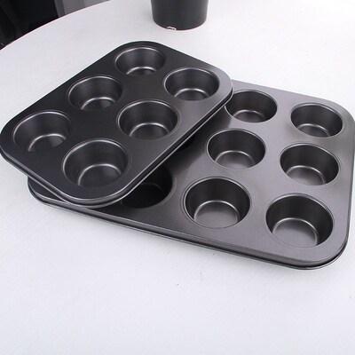 Non-stick Round 12 Cup Muffin Cake Mold Egg Tart Baking Pan
