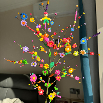 【枯木逢春】树枝粘土花手工diy材料包元旦新年客厅氛围感装饰品