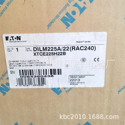 伊顿EATON穆勒 接触器 DILM225A  DILM225A/22 (RAC240) 现货
