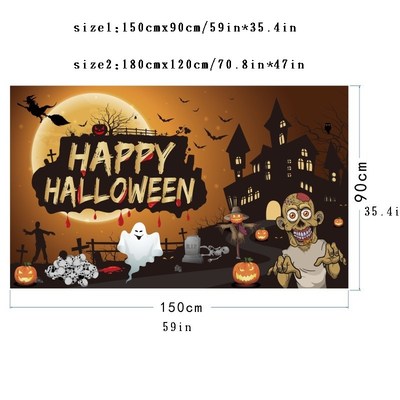 New Halloween Decoration Banner Background Horror Theme Happ