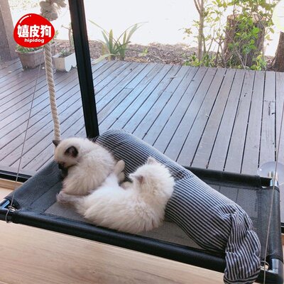好货Cat hammock suction cup cat swing window hanging hanging