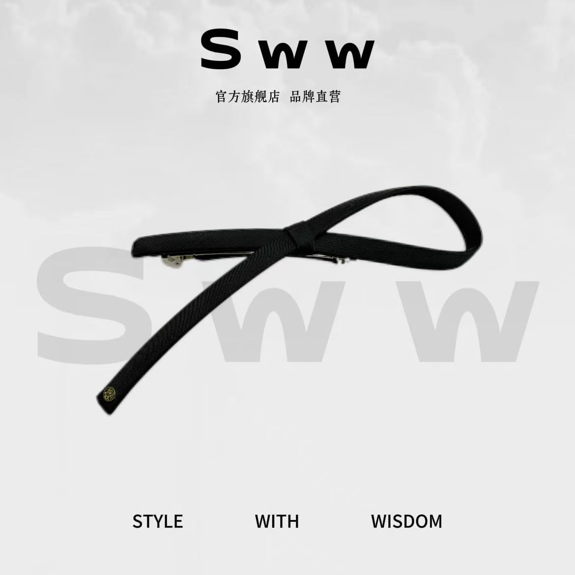 SWW/韩系手工不规则蝴蝶结高级感饱满后脑勺一字弹簧夹百搭发饰