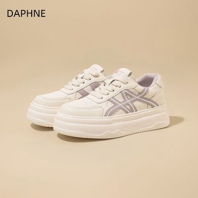 达芙妮厚底增高板鞋女2026新款春季新款百搭休闲小白鞋复古休闲鞋