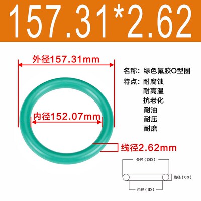 氟胶O型圈内径146.48/152.07/158.42/164.77/171.12/177.47*2.62