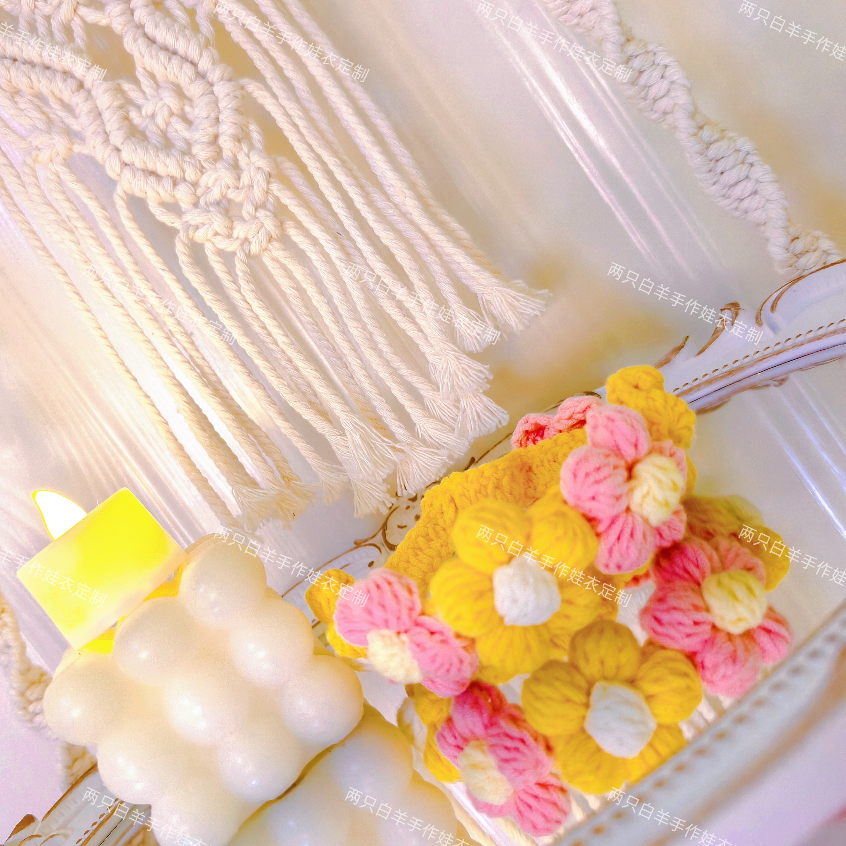 jellycat花生企鹅邦尼兔巴熊little玩偶手工钩织花环项圈配饰适用