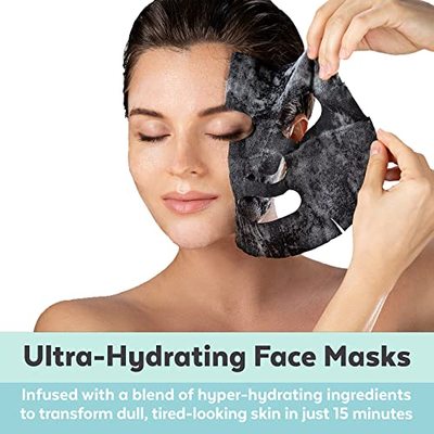 Viva Naturals Charcoal Face Mask Set (8 Pack) - Collagen & H