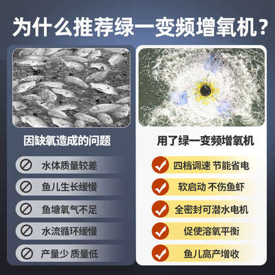 永磁变频鱼塘增氧机养殖水车叶轮式大型曝气氧增机池塘制氧泵