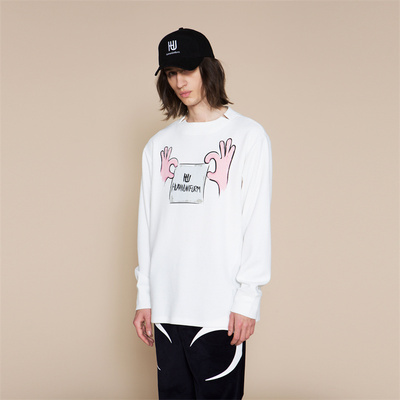 HUMANUNIFORM尤尼馥指定合作店铺 手绘艺术画长袖T恤