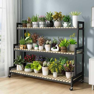 花置物架阳台架花子客厅落地式铁艺FUX阶式多层植架物多梯肉花盆