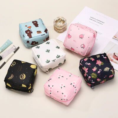 Cute cartoon tampon storage bag girls menstrual portable bag