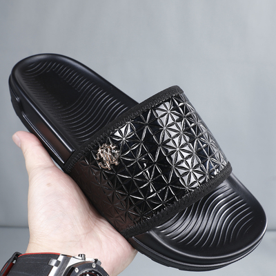 2025新款高端真皮拖鞋男凉拖平底一字拖凉鞋百搭潮牌潮流休闲外穿