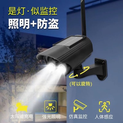 亦真仿真摄像头户外假监控器模型探头人体感应照明太阳能灯松弛感