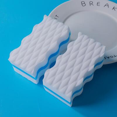 直销新款菱形格120×65×40mm2倍压缩高密度纳米海绵擦 跨境魔术