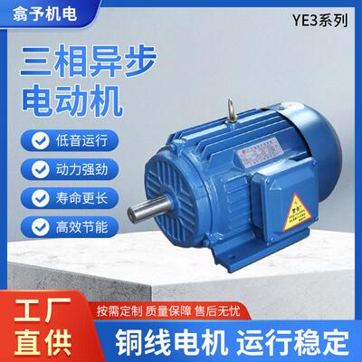 三相异步电动机YE3系列2极三相电机380V高效节能全铜电机厂家直供