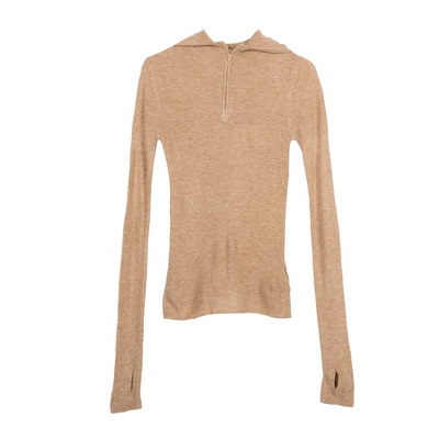 专柜价699【语】剪标秋季潮流半拉链连帽修身针织衫30148/乐-159