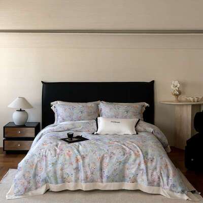 园风花卉印尔花丝滑感IPW床品进田裸口奥地利兰精莱赛天丝四件套