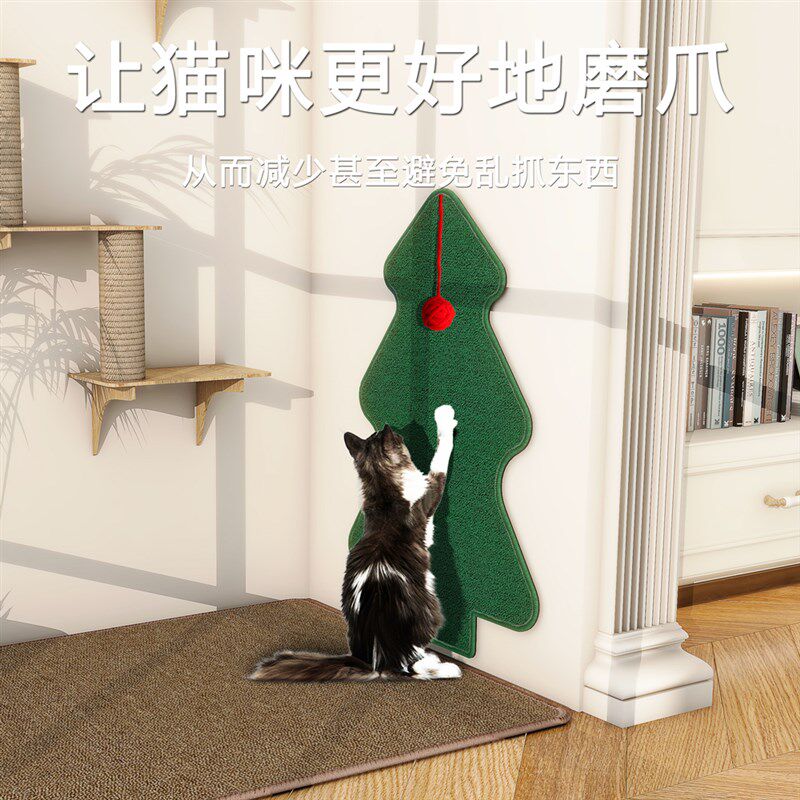 新款猫狗垫子贴墙耐抓耐磨剑麻不掉屑宠物玩具沙发保护圣诞树装饰