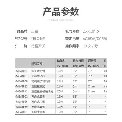正泰行程开关YBLX-ME-8108小型滚轮摇臂式限位器机械微动自覆位81