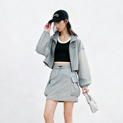 衣香丽影抽绳短外套2026年春收褶袖口时尚休闲上衣150311711