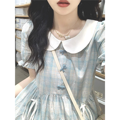 茶歇法式连衣裙女夏小个子