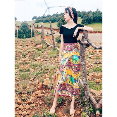 泰国大象裹裙复古民族风半