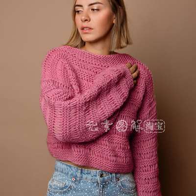 [英文]Ginkgo Sweater图解 女士套衫毛衣编织图解教程