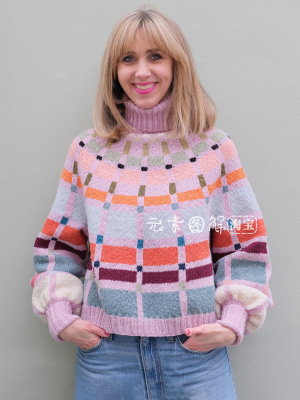 [英文]CITY TIVOLI sweater 女士高领套衫提花毛衣编织图解教程