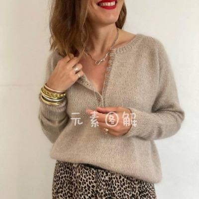 古斯塔针织衫教程图解宽松插肩