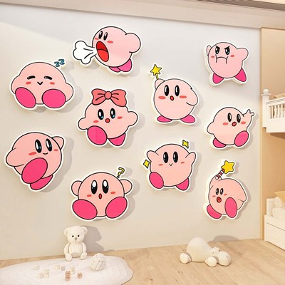 星之卡比儿童房间墙面装饰门贴纸公主男生女孩海报床头玩具房布置