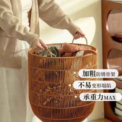 轻奢高衣颜F99TTS9H值仿藤编脏浴篓家用脏衣服收生纳筐脏衣篮室卫