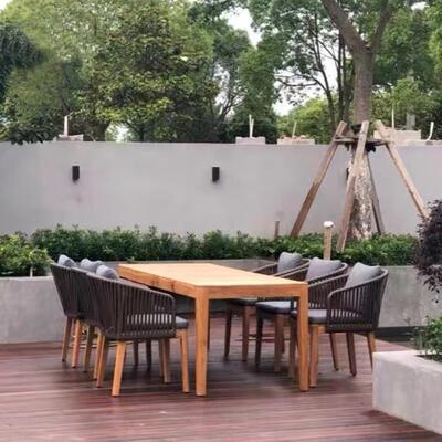 户餐外柚木桌椅庭院别墅花园实木桌阳台闲室藤外编79409沙发休组