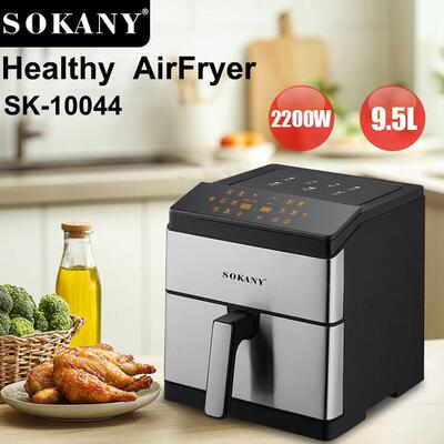 热卖SOKANY10044空气炸锅不锈钢9.5L电炸锅家用2200W触屏炸锅