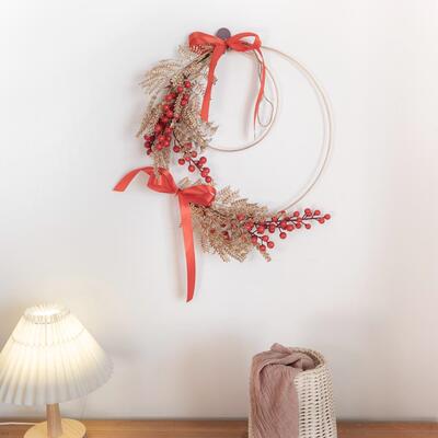 直销新款新年花冬青红果INS风仿真花家居装饰跨境婚庆假花CF01056