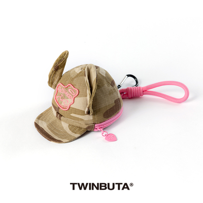 TWINBUTA 别碰我耳朵迷彩 耳朵棒球帽造型挂绳小包