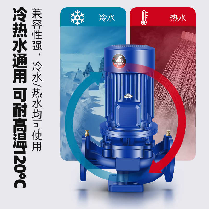 IRG立式管道离心泵380V卧式增压泵冷热水循环泵锅炉耐高温管道泵