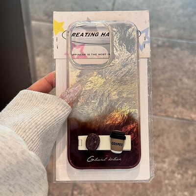 晕染咖啡豆支架适用苹果15promax手机壳iPhone16max14小米12华为mate60荣耀200x90p50k70至尊note13reno11s17