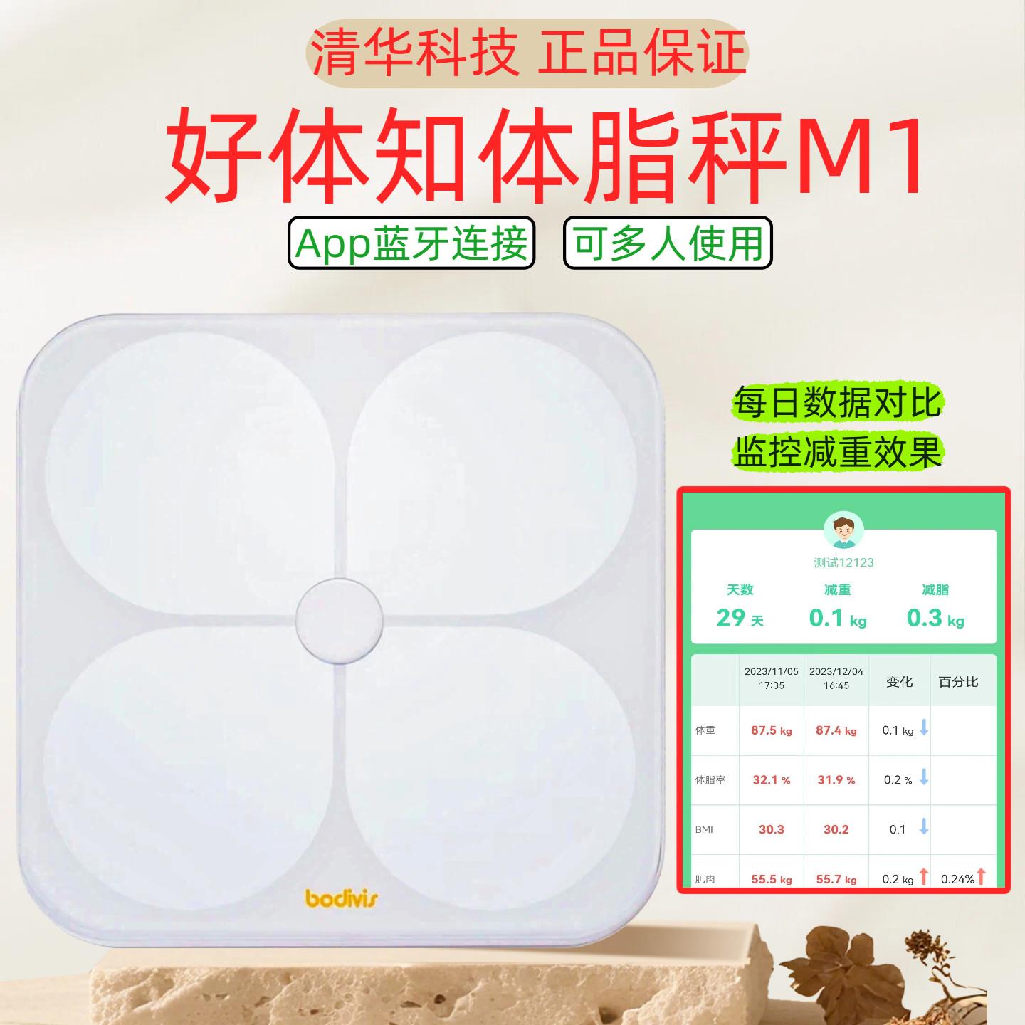 智能体脂分析体重秤 Bodivis好体知家用精准体脂秤 多项健康指标